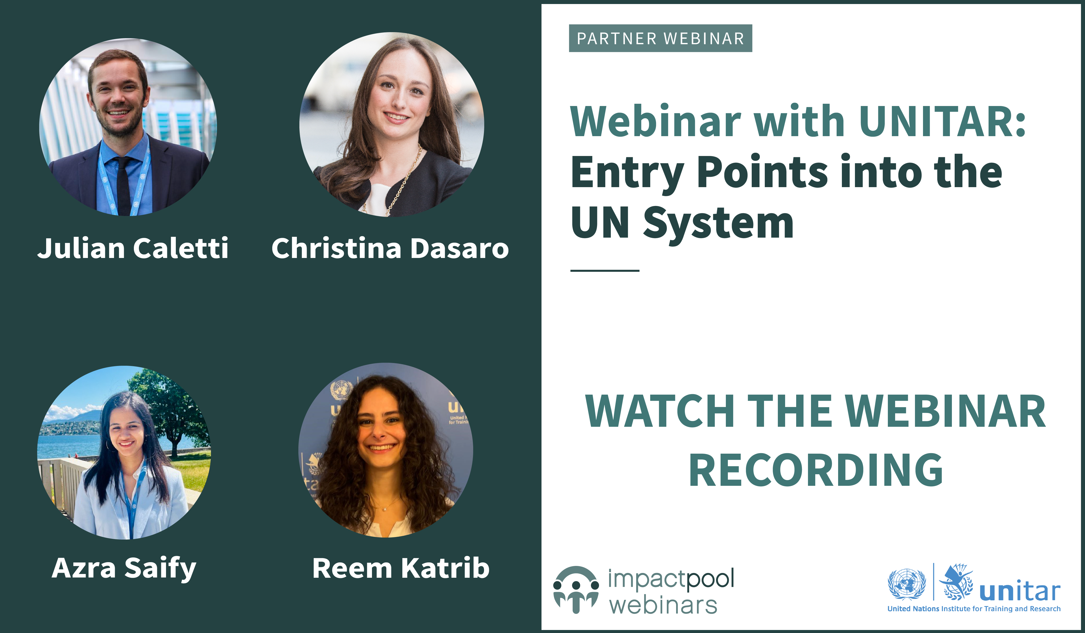 Watch the webinar with UNITAR: Entry Points into the UN System